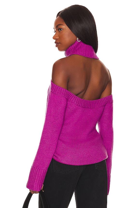 Lovers and Friends Turin Backless Turtleneck Pullover in Bright Purple ...