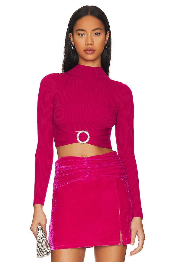 Lovers and Friends Odilia Turtleneck Knit Top in Magenta | REVOLVE