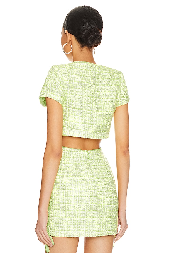 Lovers and Friends Tai Cropped Top in Lime Green Tweed | REVOLVE