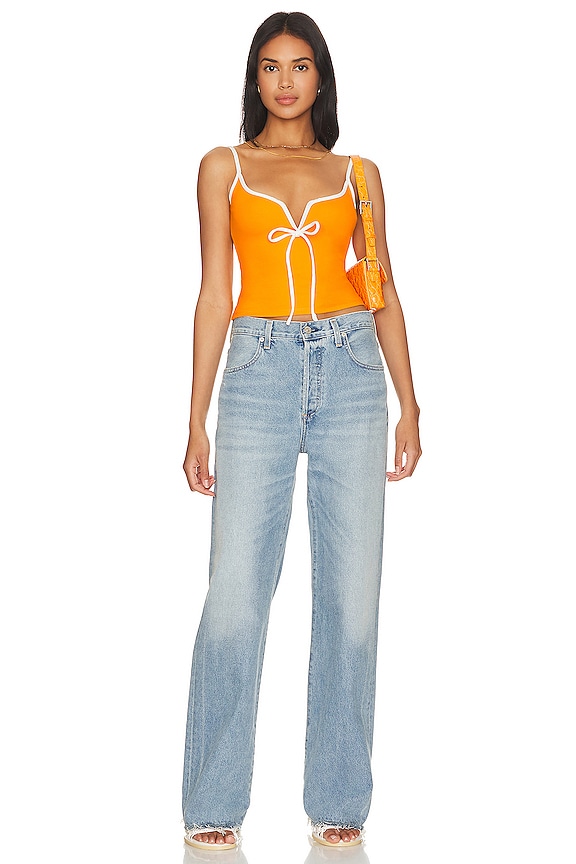 Lovers and Friends Maddison Top in Orange & White | REVOLVE