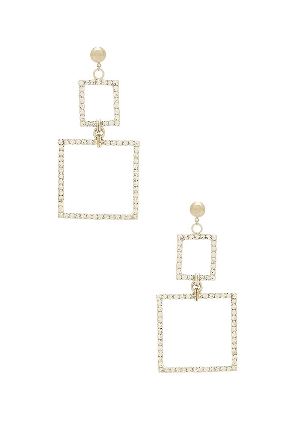 LARUICCI Double Square Earring in Silver | REVOLVE