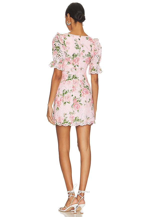 MAJORELLE Chrishelle Mini Dress in Pink & Green | REVOLVE