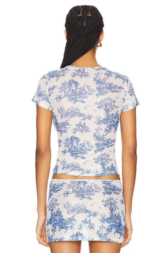 Miaou Mini Tee in Blue Toile Print | REVOLVE