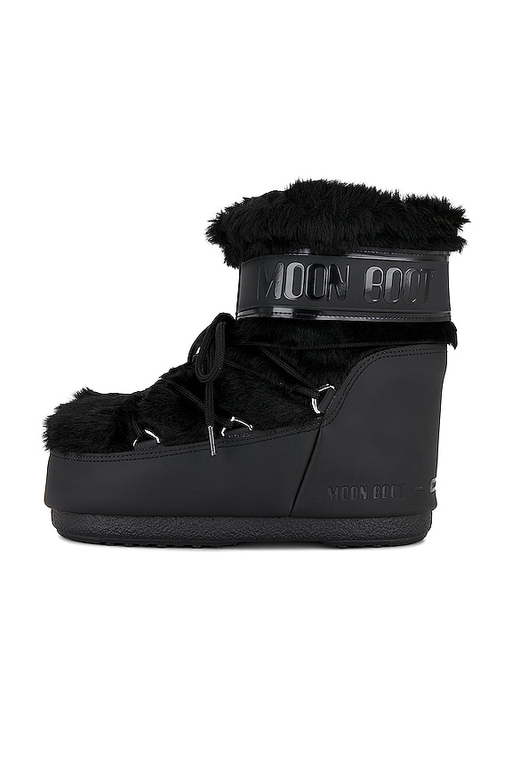 MOON BOOT Icon Low Faux Fur Boot in Black | REVOLVE