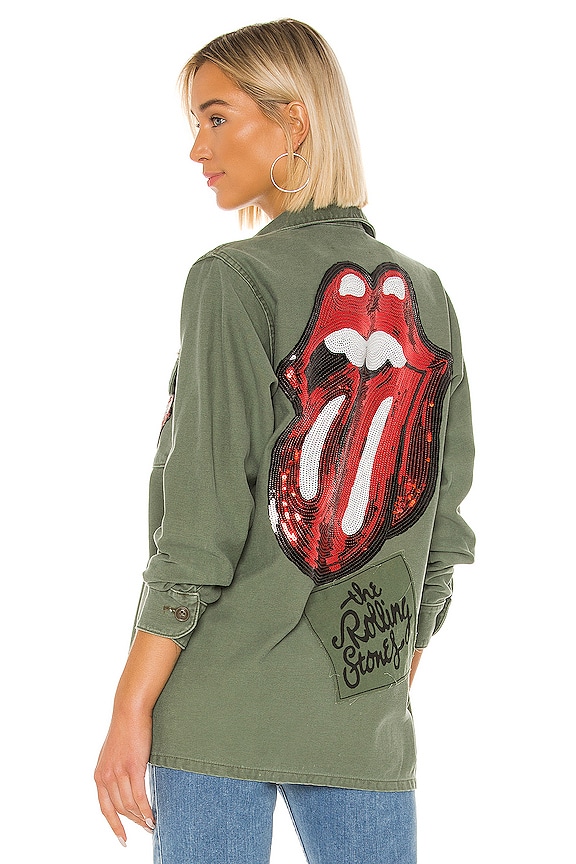 Madeworn Rolling Stones Sequin Jacket in Army | REVOLVE