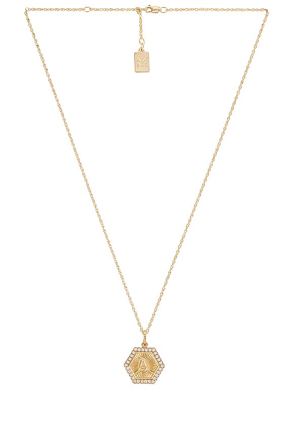 MIRANDA FRYE Hexagon Charm & Eleanor Chain Necklace in Gold | REVOLVE