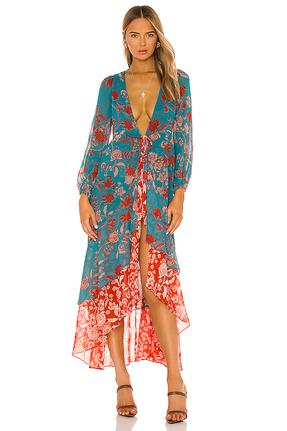 MISA Los Angeles Talitha Robe in Talitha Paisley Combo | REVOLVE