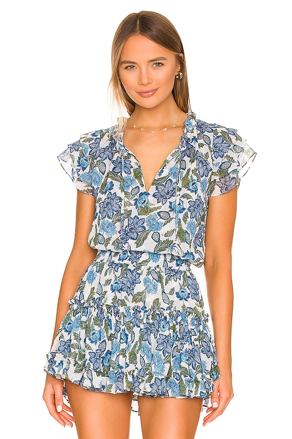 MISA Los Angeles Maria Top in Flora Azulia | REVOLVE