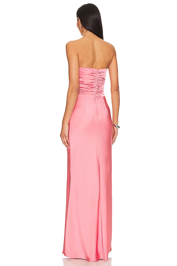 MISHA Livia Maxi Dress in Conch Shell Pink | REVOLVE