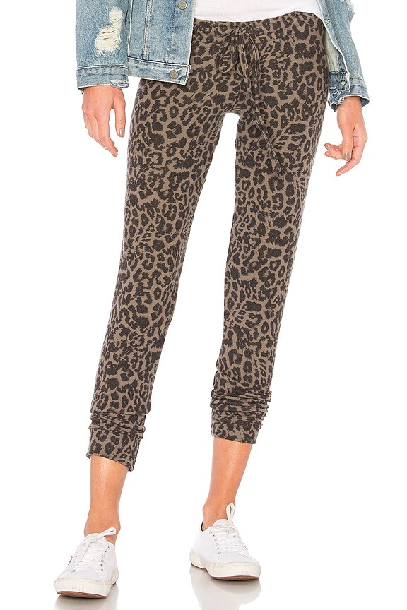 Michael Lauren Bear Sweatpant in Green Leopard | REVOLVE
