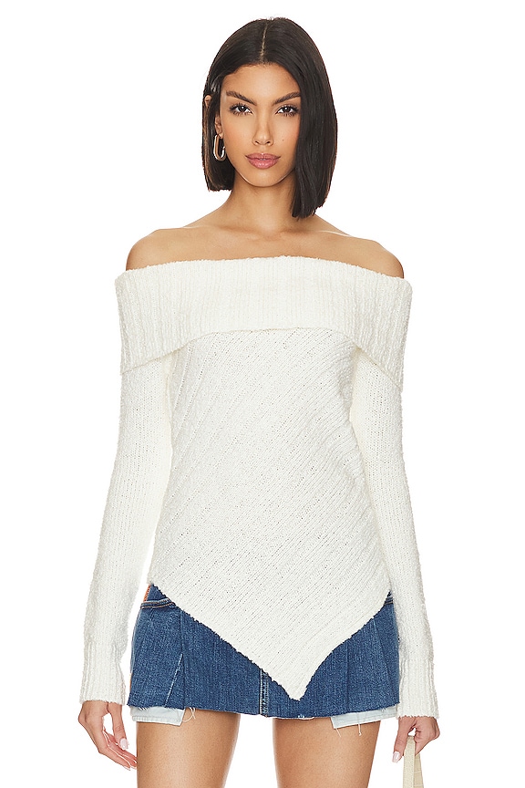 MORE TO COME Melina Off Shoulder Sweater in Ivory | REVOLVE