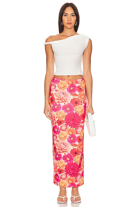 MORE TO COME Bella Maxi Skirt in Pink Multi | REVOLVE