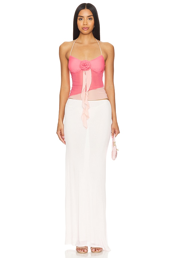 MORE TO COME Maya Halter Top in Coral | REVOLVE