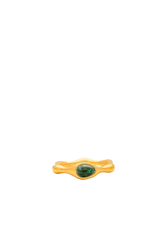 Missoma Green Malachite Organic Shape Ring in Gold | REVOLVE