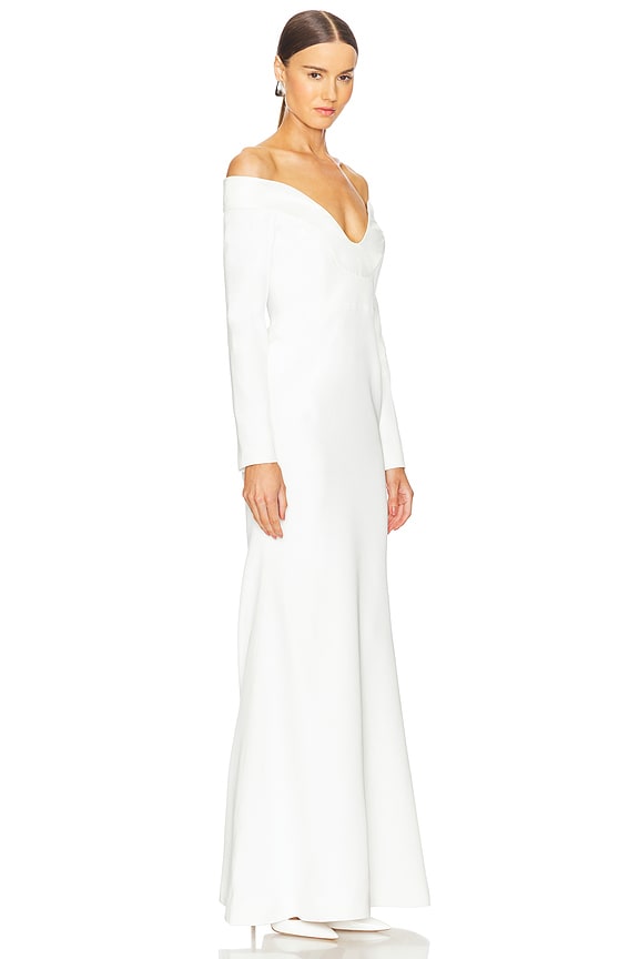 The New Arrivals by Ilkyaz Ozel Orreda Gown in Blanche Arty | REVOLVE