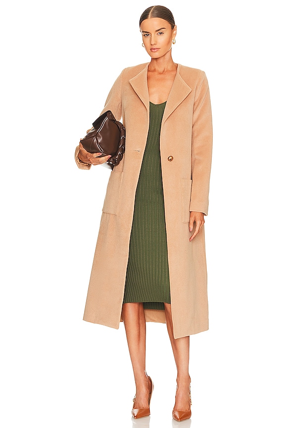 NBD Bekah Deep V Midi Dress in Olive Green | REVOLVE