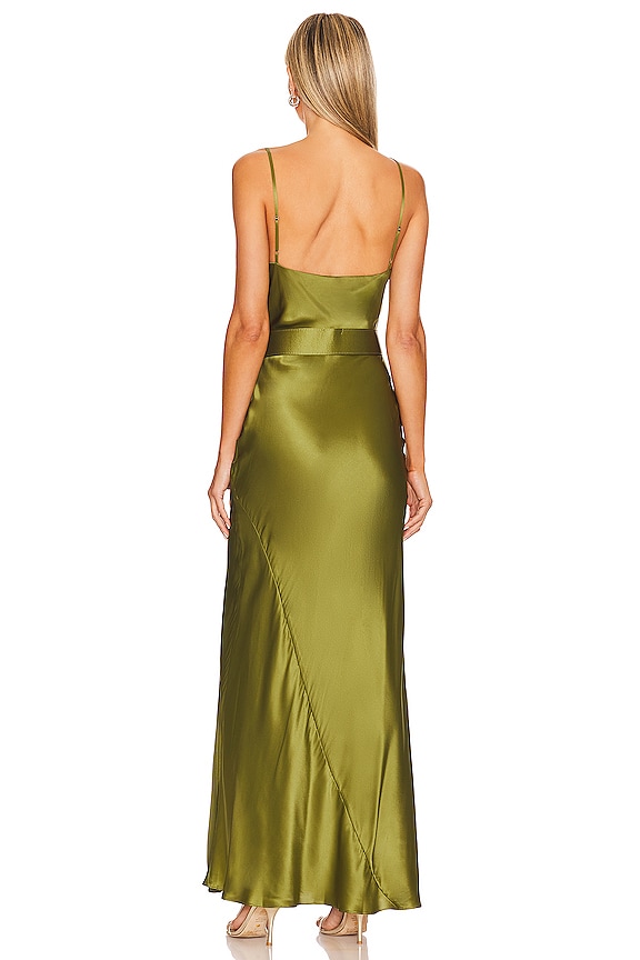 NICHOLAS Simone Cowl Neck Dress in Olive | REVOLVE