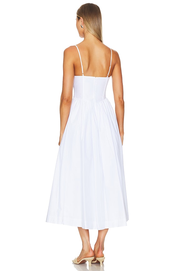 NICHOLAS Becker Princess Waist Midi Dress in White | REVOLVE