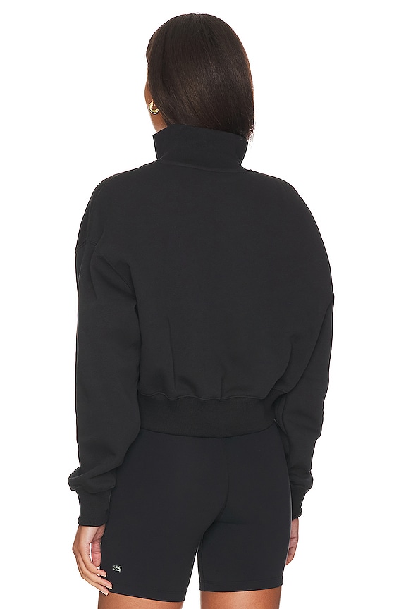 Nike Crop Quarter Zip Sweatshirt in Black & Sail | REVOLVE