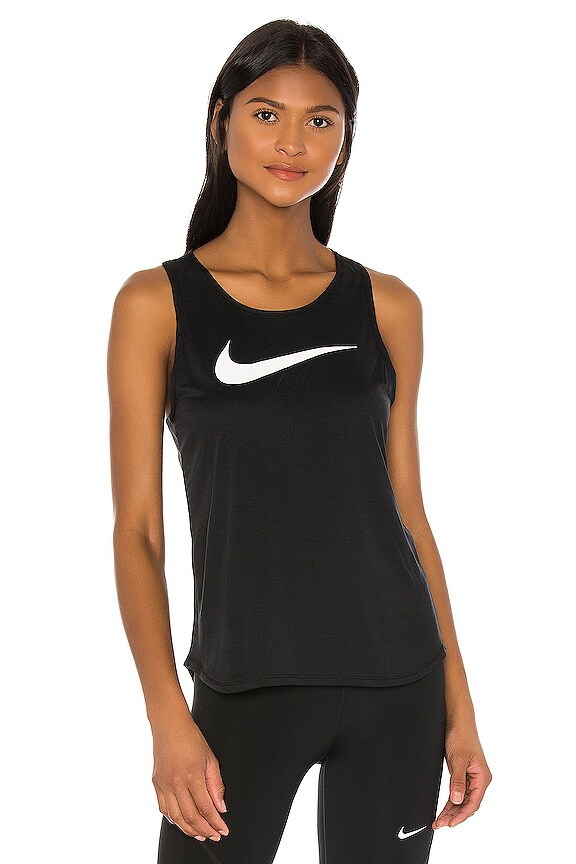 Nike NK Swoosh Run Tank in Black & White | REVOLVE