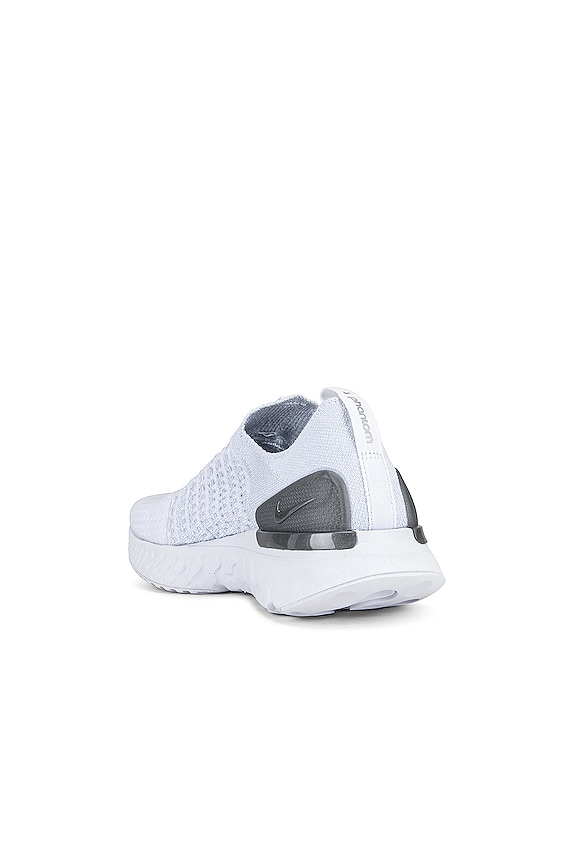 Nike React Phantom Run Flyknit 2 Sneaker in True White, MEtallic Silver ...