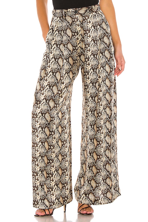 NILI LOTAN Adalene Pant in Dark Brown Snake Print | REVOLVE