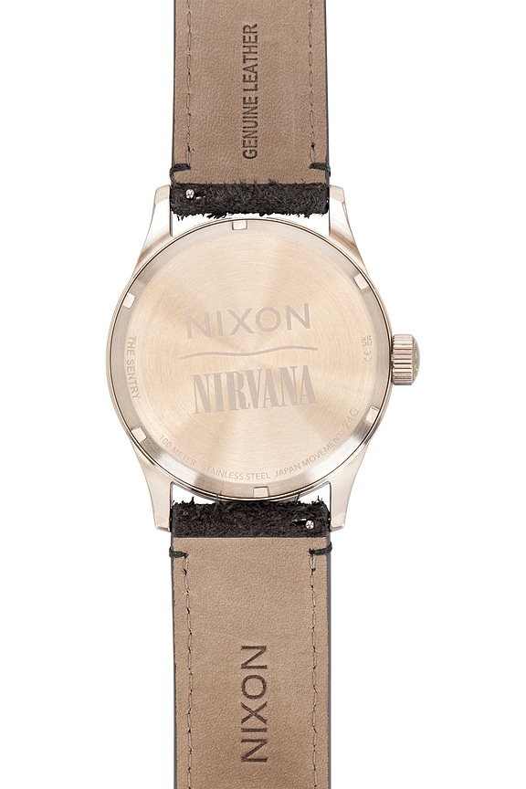 Nixon x Nirvana Sentry Leather Watch in Unplug Fade | REVOLVE