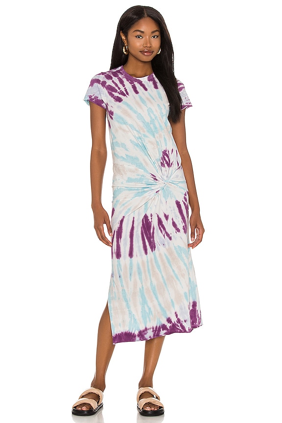 NSF Zelda Twisted Knot Tee Dress in Purple Haze Dye | REVOLVE