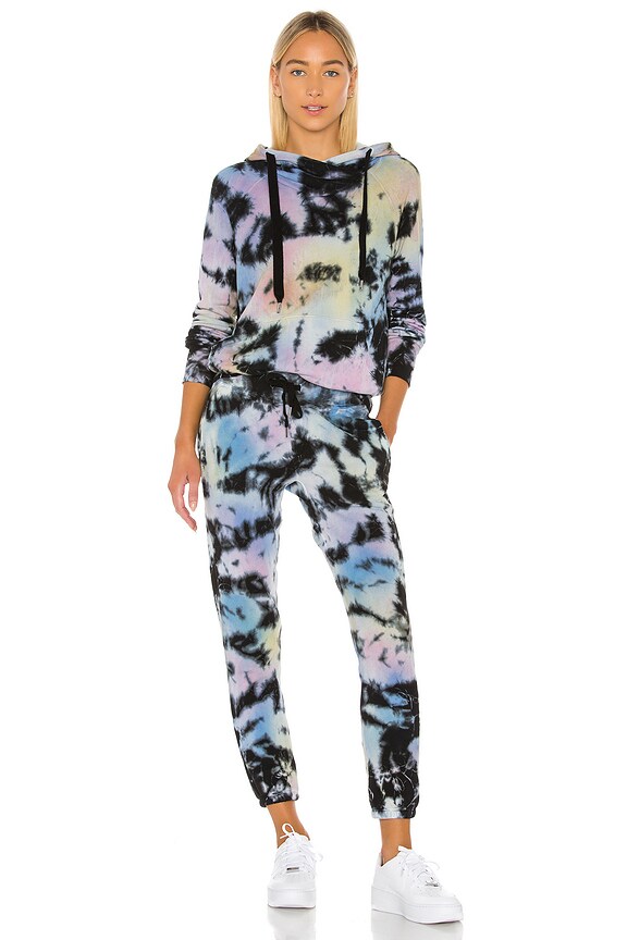 NSF Sayde Slouchy Sweatpant in Obsidian Tie Dye | REVOLVE