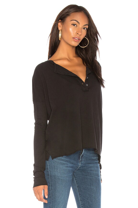 NSF Abbot Drop Shoulder Henley in Black | REVOLVE
