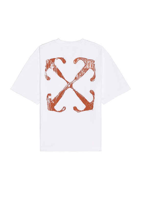 OFF-WHITE Scratch Arrow Skate Short Sleeve Tee in White | REVOLVE