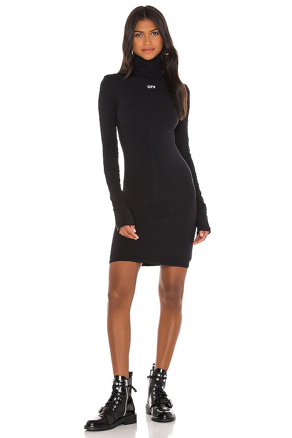 OFF-WHITE Second Skin Dress in Black & White | REVOLVE
