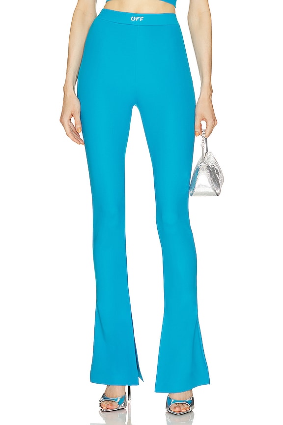 OFF-WHITE Sleek Split Leggings in Blue | REVOLVE