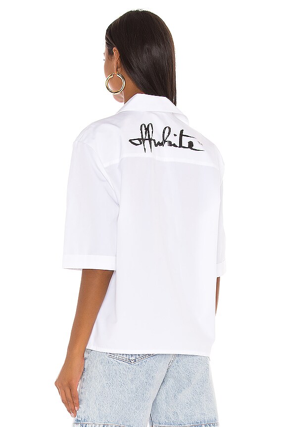 OFF-WHITE Baseball Shirt in White & Black | REVOLVE