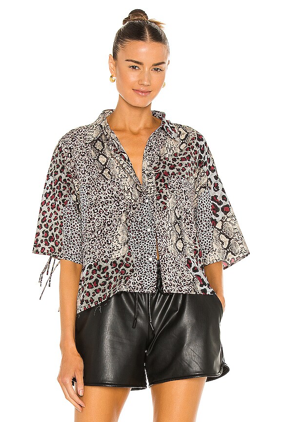 One Teaspoon Punk Python Fringed Savanna Shirt in Animal | REVOLVE