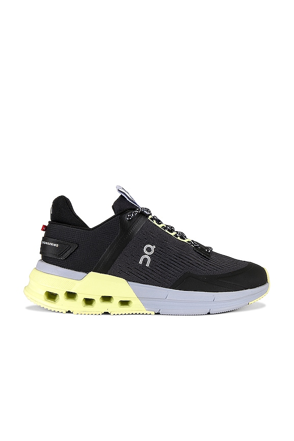 On Cloudnova Flux Sneaker in Black & Hay | REVOLVE