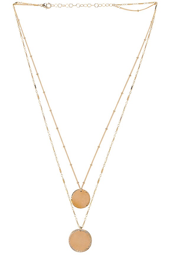 Paradigm Double Coin Necklace in Gold | REVOLVE