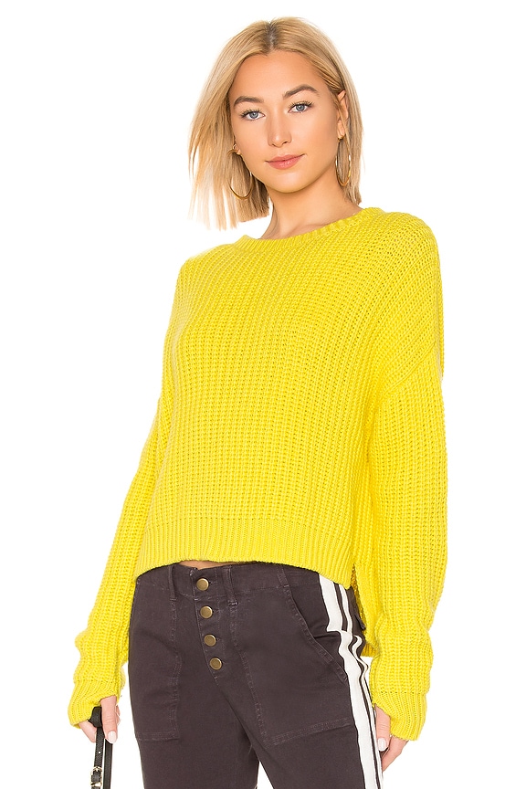 Pam & Gela Crop Hi Lo Sweater in Highlight | REVOLVE