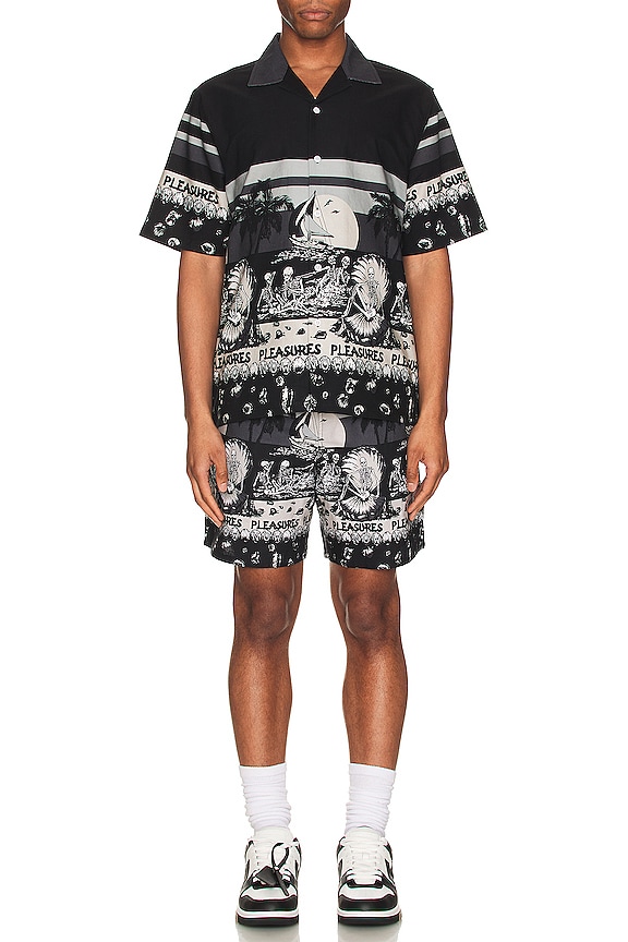 Pleasures Beach Button Up Shirt in Black | REVOLVE