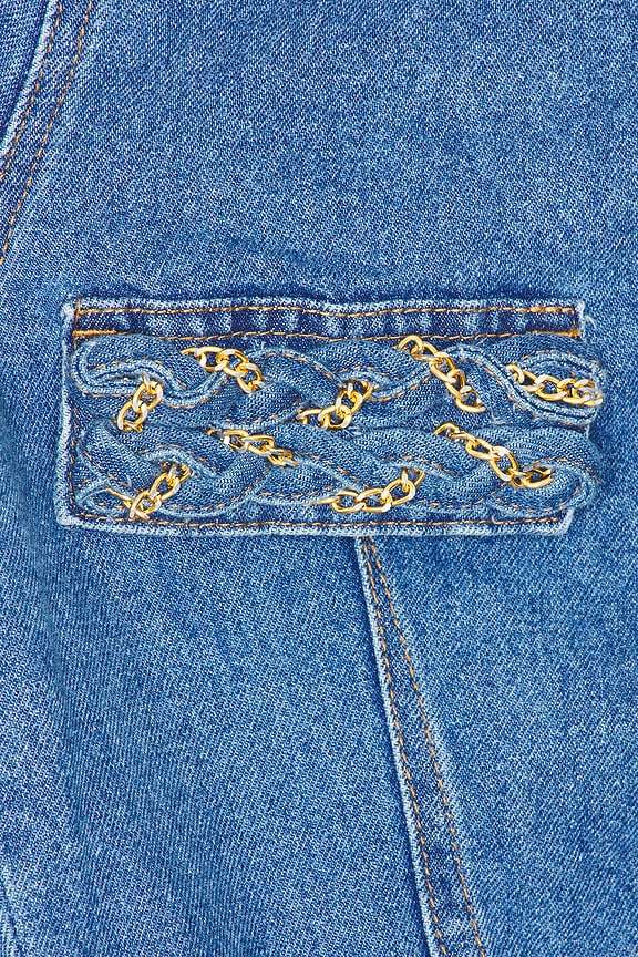 PatBO Braided Denim Cropped Jacket in Denim | REVOLVE