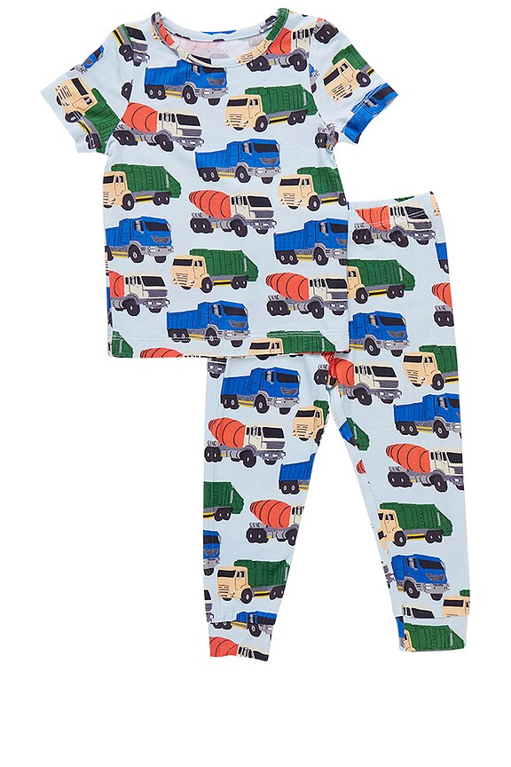 Pink Chicken Kids Bamboo Pj Set in Dump Trucks | REVOLVE