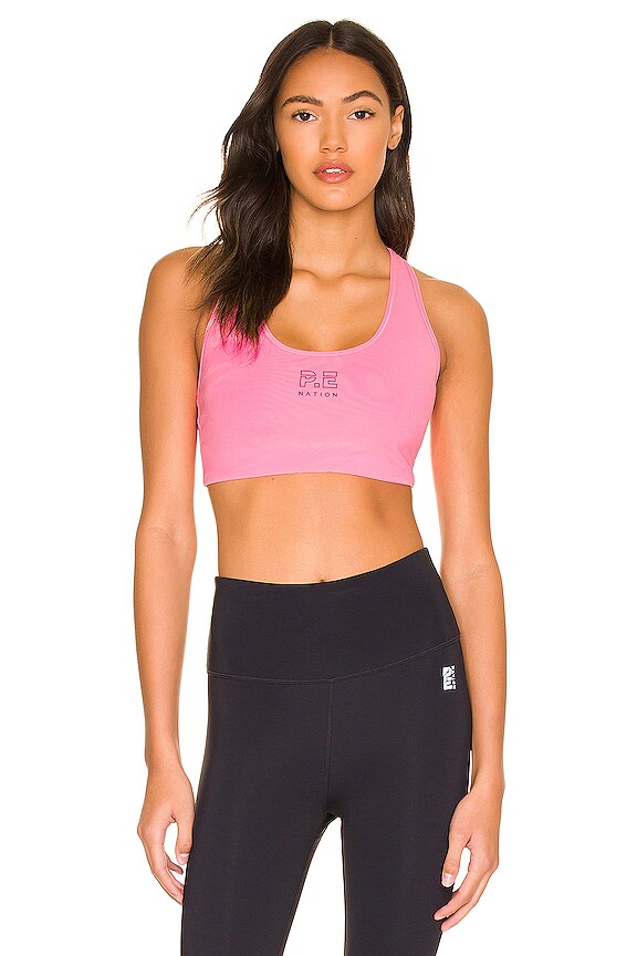 P.E Nation Half Time Sports Bra in Knockout Pink | REVOLVE