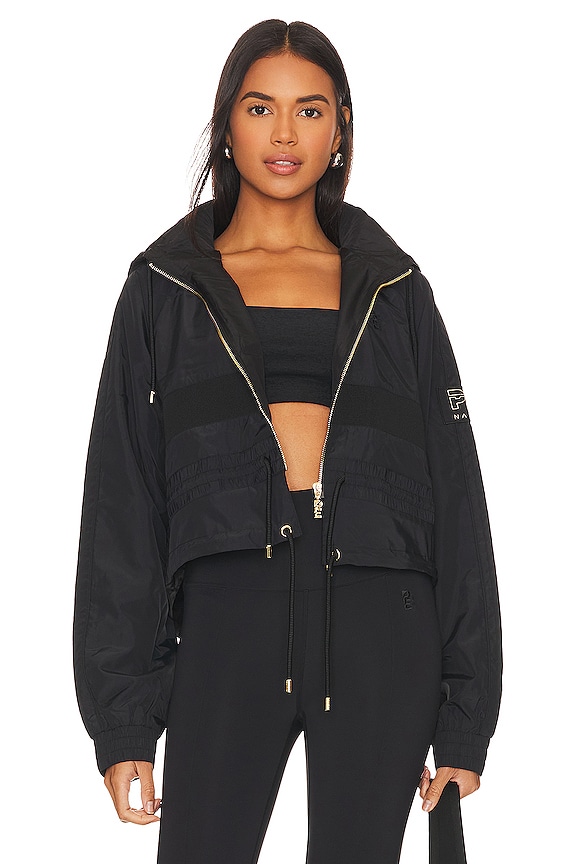 P.E Nation Cropped Man Down Jacket in Black | REVOLVE