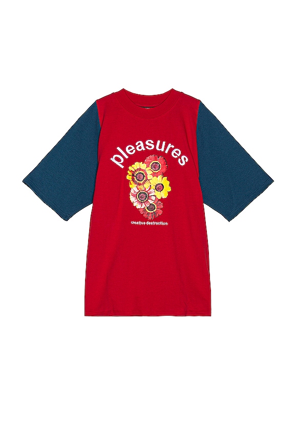 Pleasures Destruction Heavy Knit Tee in Maroon | REVOLVE