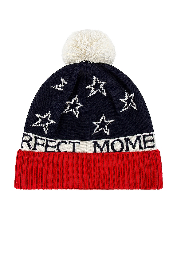 Perfect Moment PM Star Beanie in Navy & Red | REVOLVE