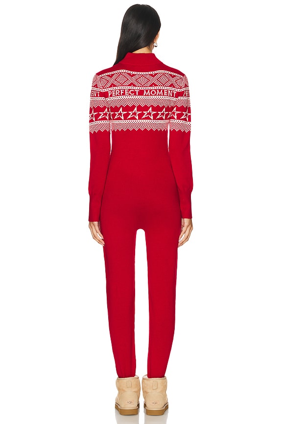 Perfect Moment Holiday Onesie in Red & White | REVOLVE