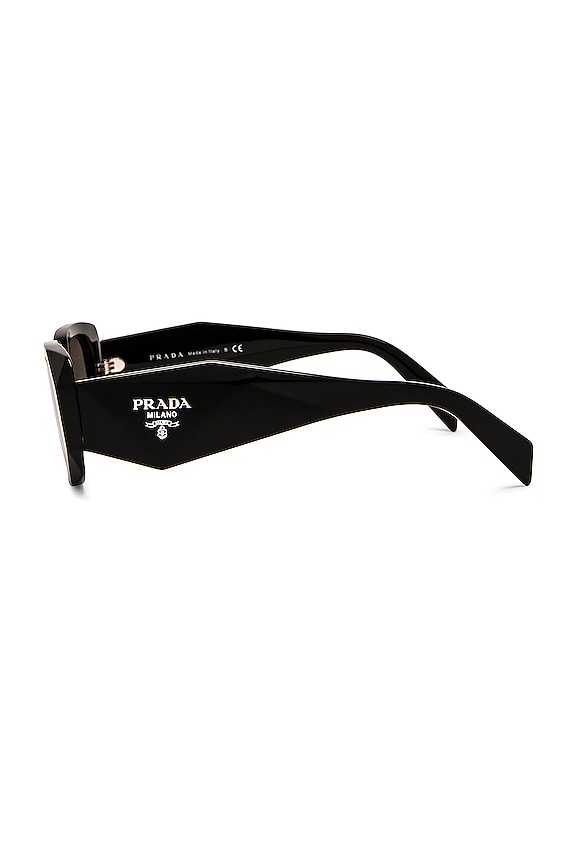 Prada Rectangle in Black & Mirror Silver | REVOLVE