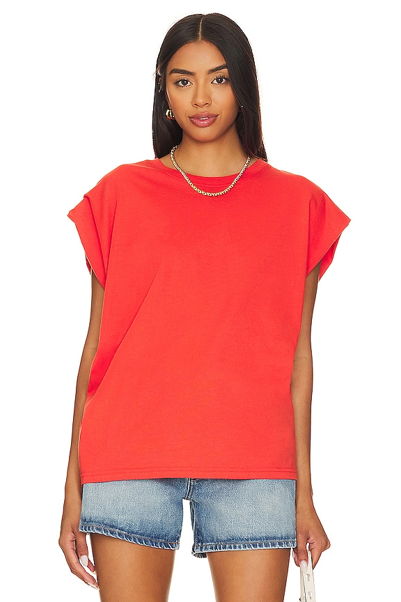 PISTOLA Trina Muscle Tee in Poppy | REVOLVE