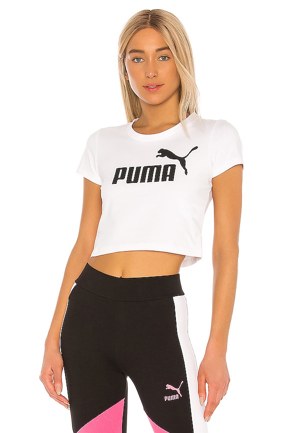 Puma ESS Fitted Tee in Puma White | REVOLVE