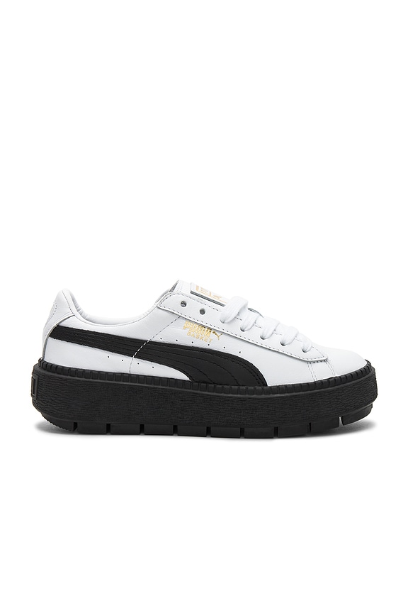 Puma Platform Trace L Sneaker in Puma White & Puma Black | REVOLVE